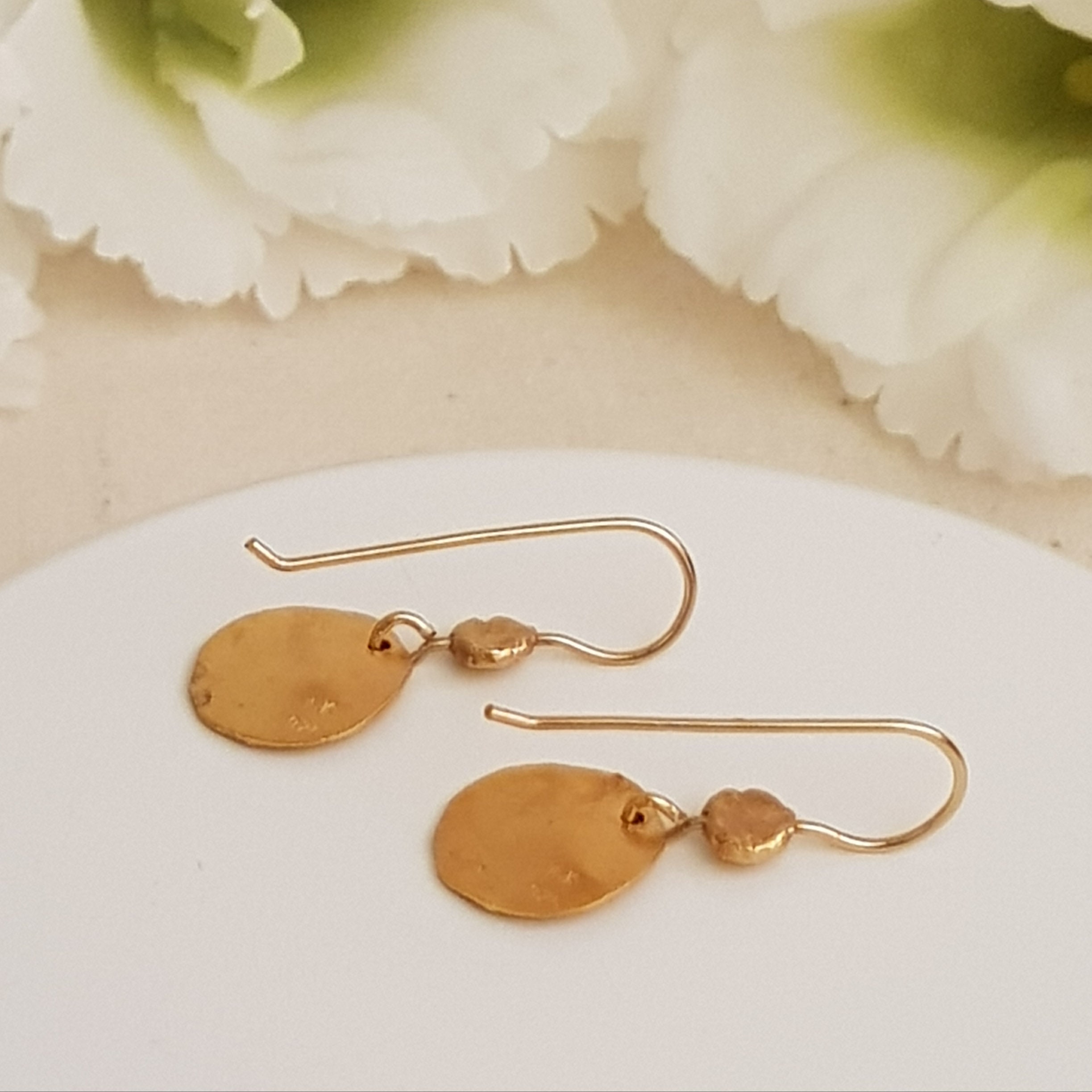 Cute Simple Drop Earrings, Boho Jewelry, Wedding Earrings, Gold Dangle ...
