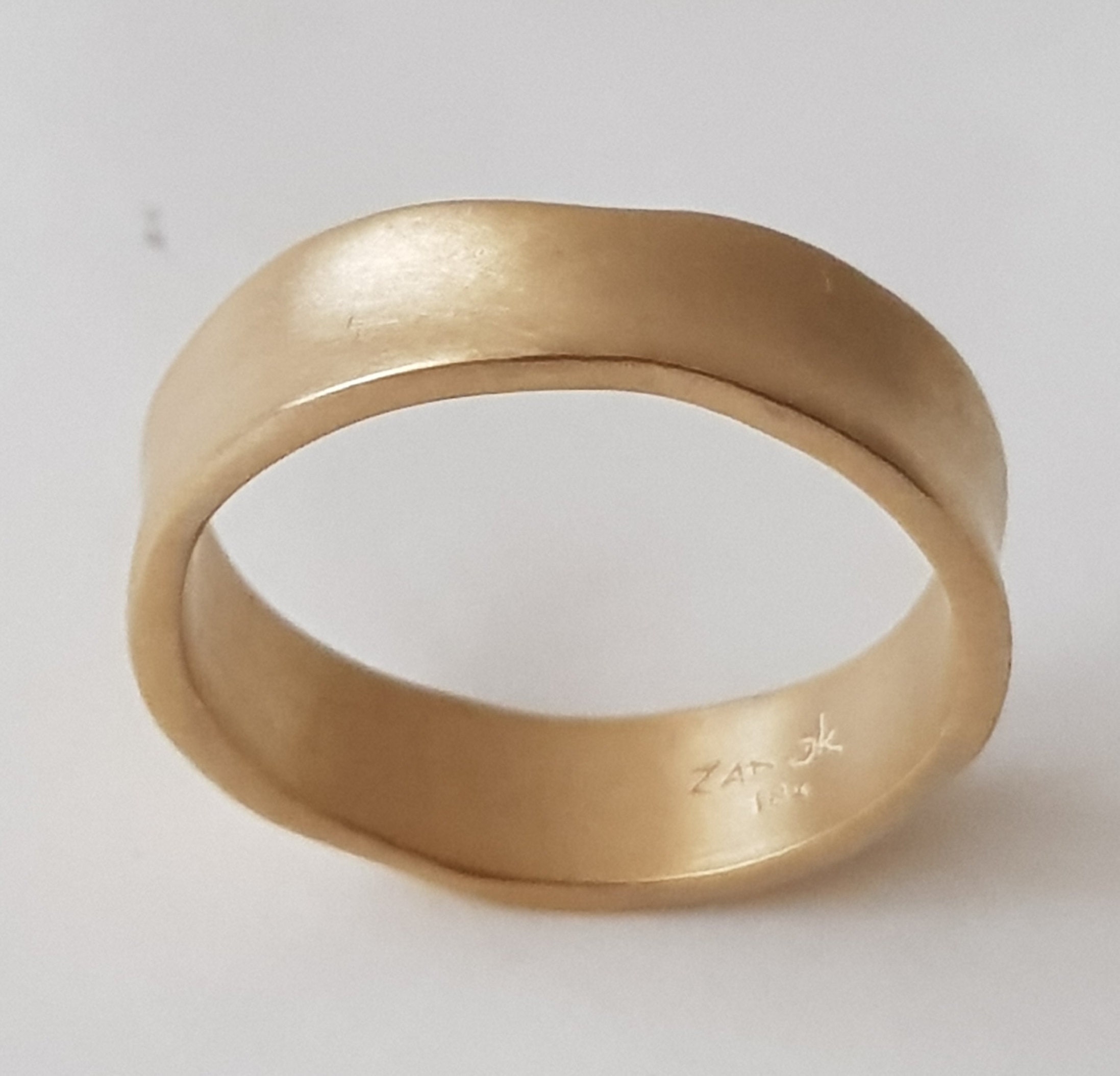 14K Matte Gold Wedding Ring Classic Wedding Band Solid | Etsy