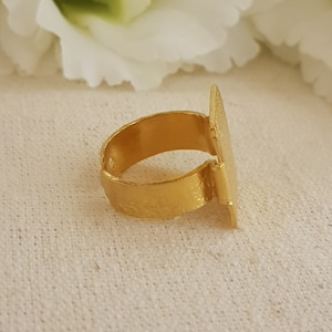 Gold Statement Ring , Large Rectangle Band, Geometric Square Cocktail ...