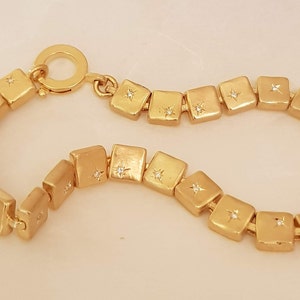 Gold Diamond Bracelet, 18K Solid Gold, Handmade Diamond Jewelry for ...