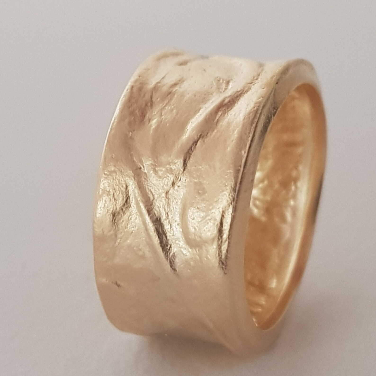 18K Solid Gold Wide Band Ring Thick Gold Band Ring for Women - Etsy
