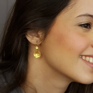 Cute Simple Drop Earrings, Boho Jewelry, Wedding Earrings, Gold Dangle ...