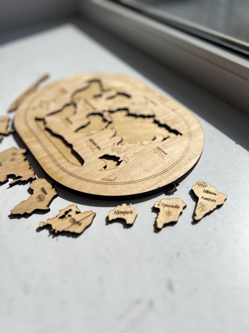 Laser Cut World Map Puzzle SVG & Lightburn File – Montessori Gift for ...