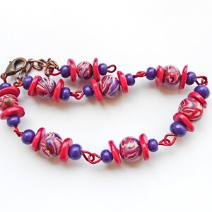 Red and Purple Jewelry Set - Etsy