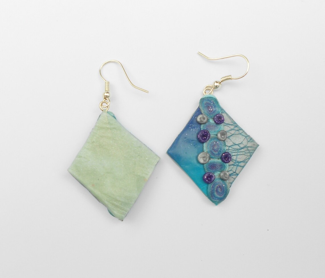 Abstract Clay Geometric Earrings - Etsy