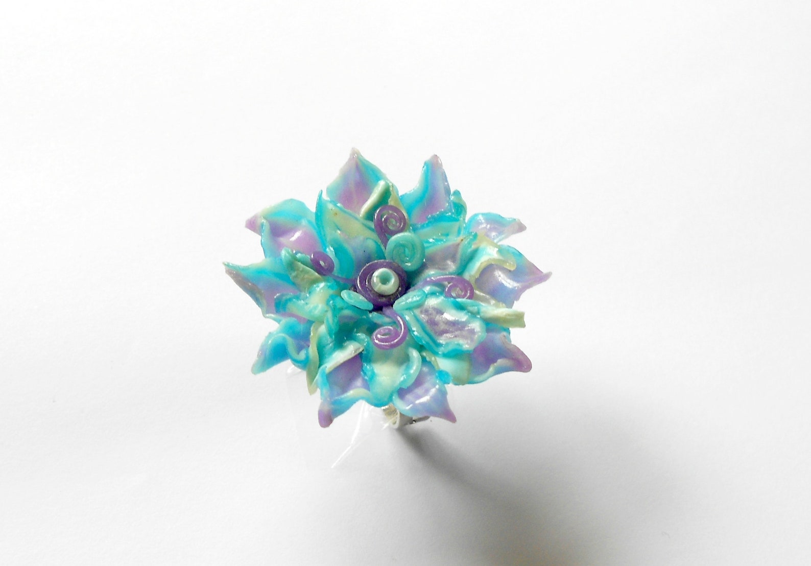Abstract Flower Clay Ring - Etsy