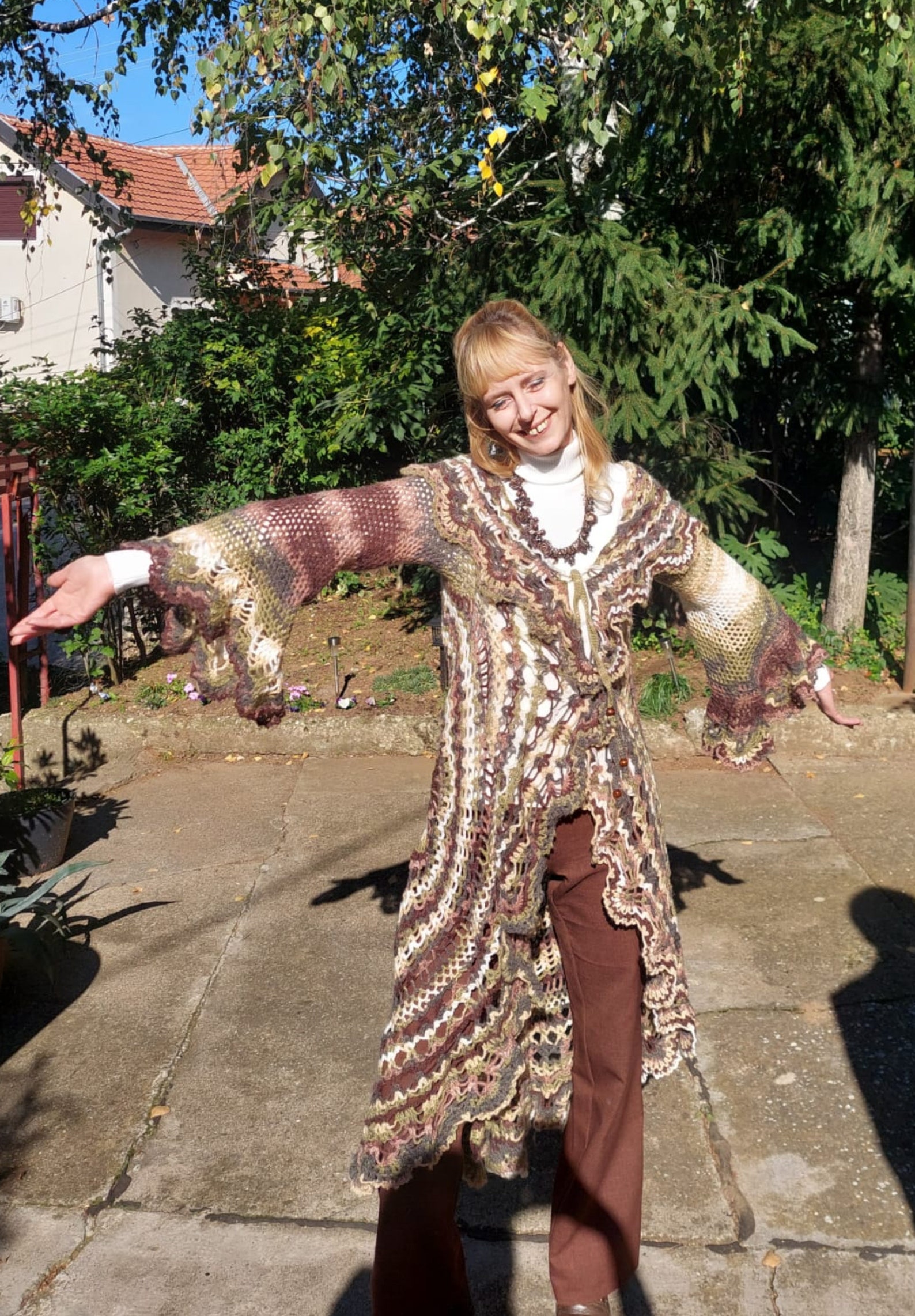 Crocheted Lotus Mandala Circular Vest Jacket Crochet Mandala - Etsy