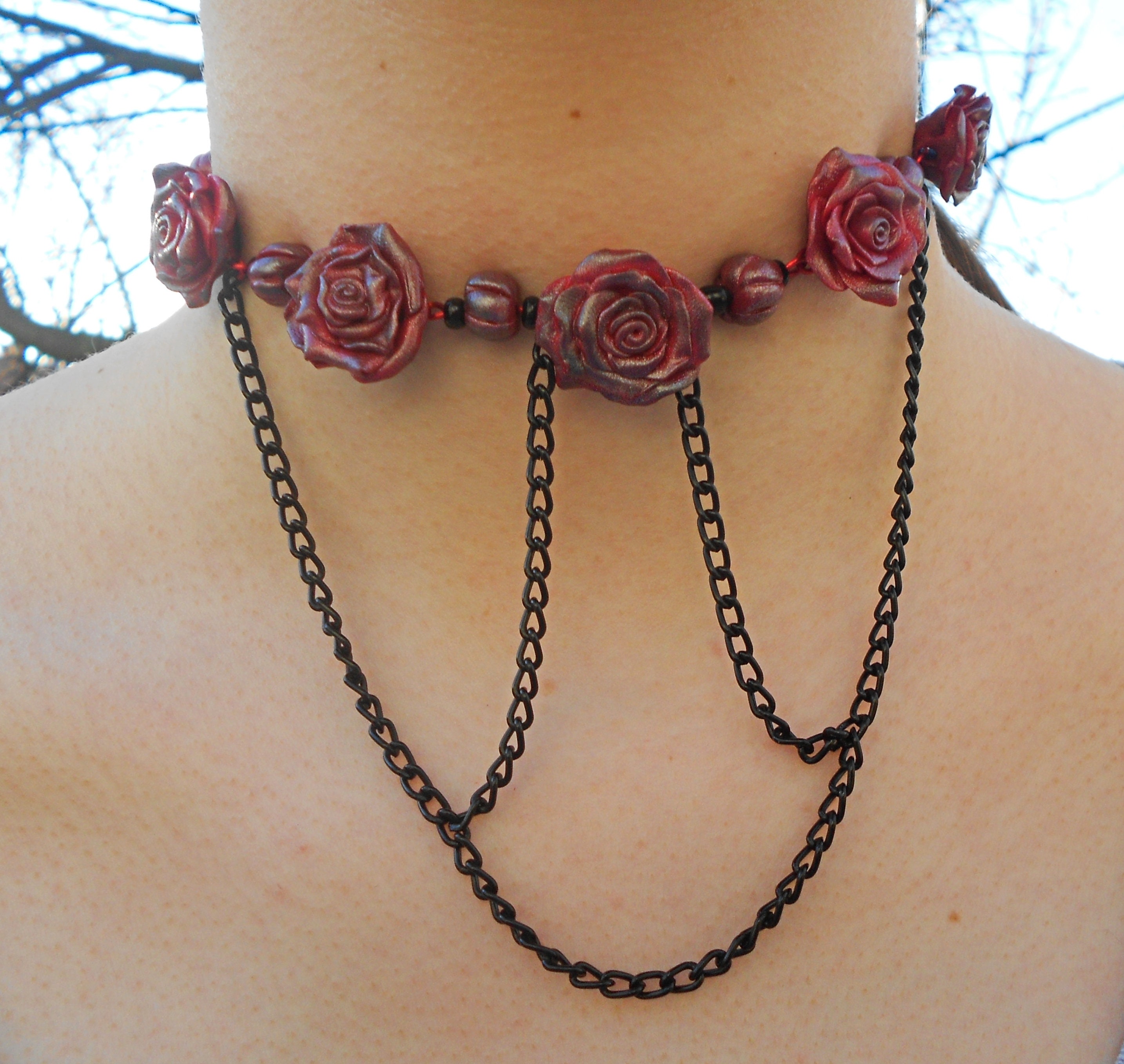 Romantic Gothic Rose Choker - Etsy