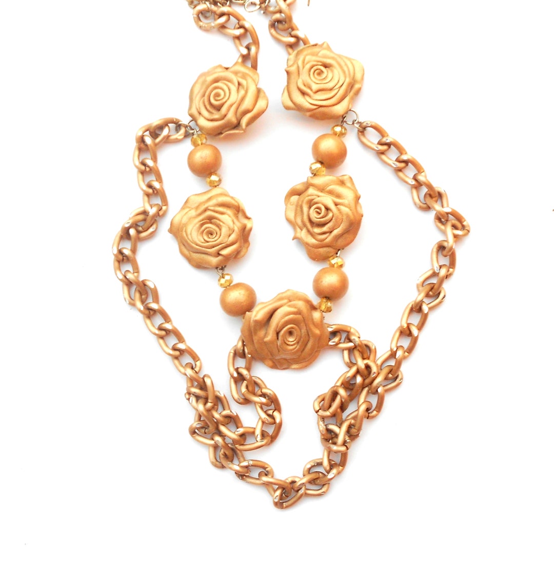 Golden Rose Choker Necklace - Etsy
