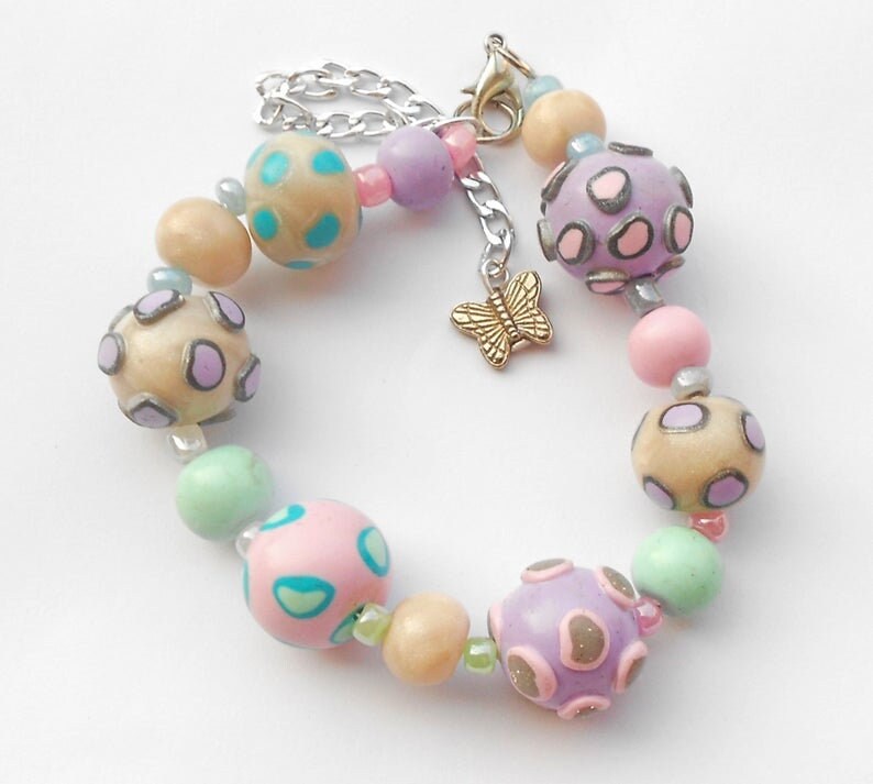 Colorful Clay Beaded Bracelet and Necklace - Etsy