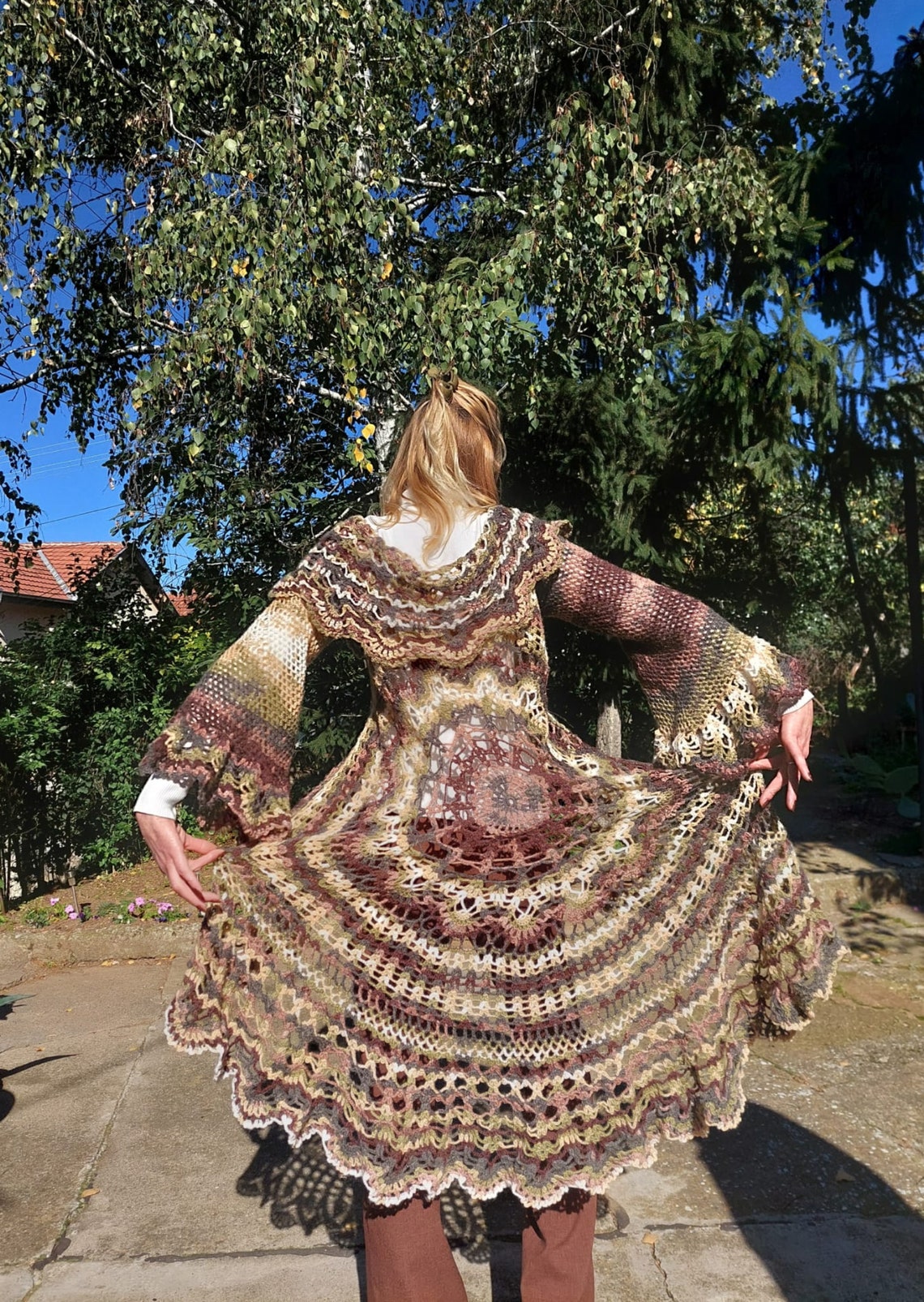 Crocheted Lotus Mandala Circular Vest Jacket Crochet Mandala - Etsy