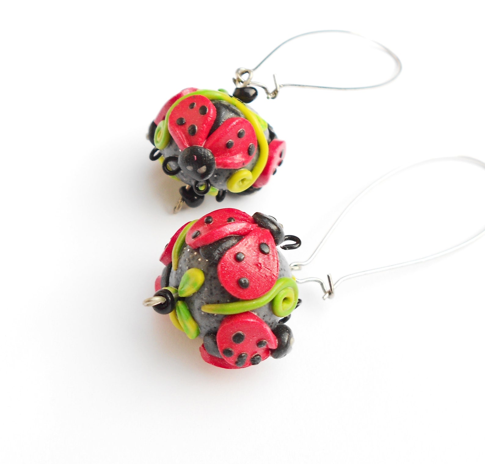 Ladybug Earrings Made From Polymer Clay - Etsy