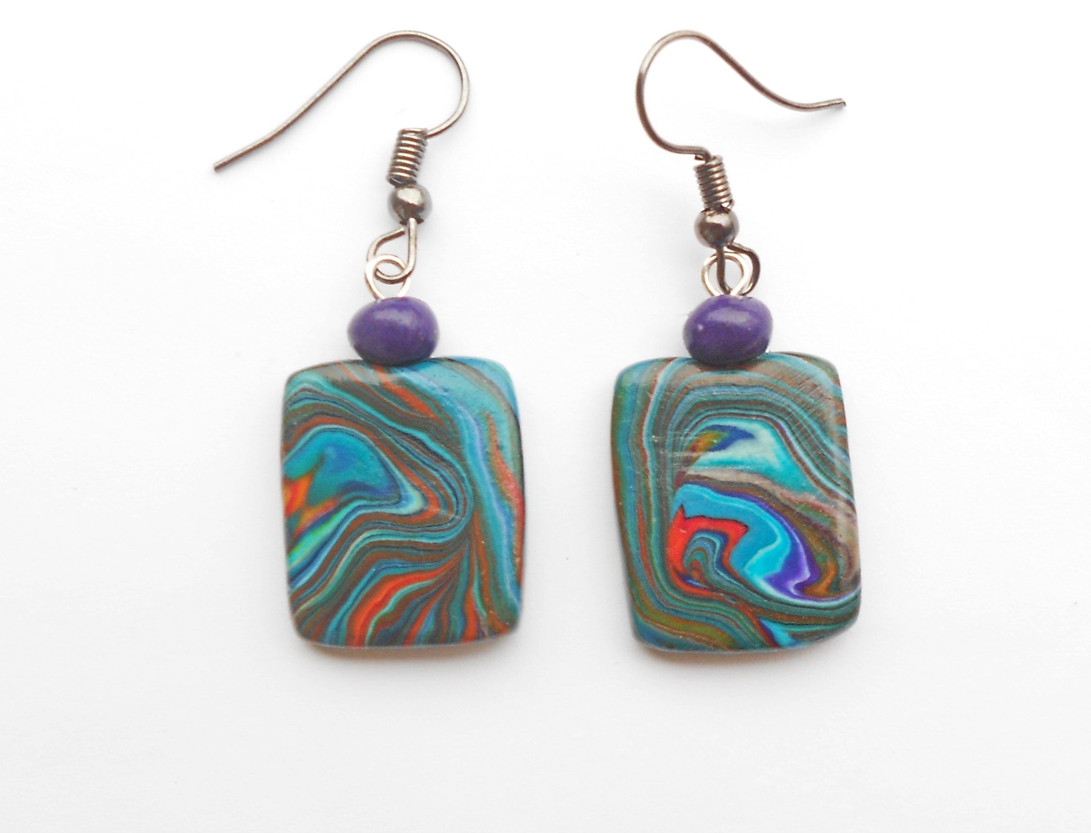 Abstract Art Earrings Made From Polymer Clay - Etsy