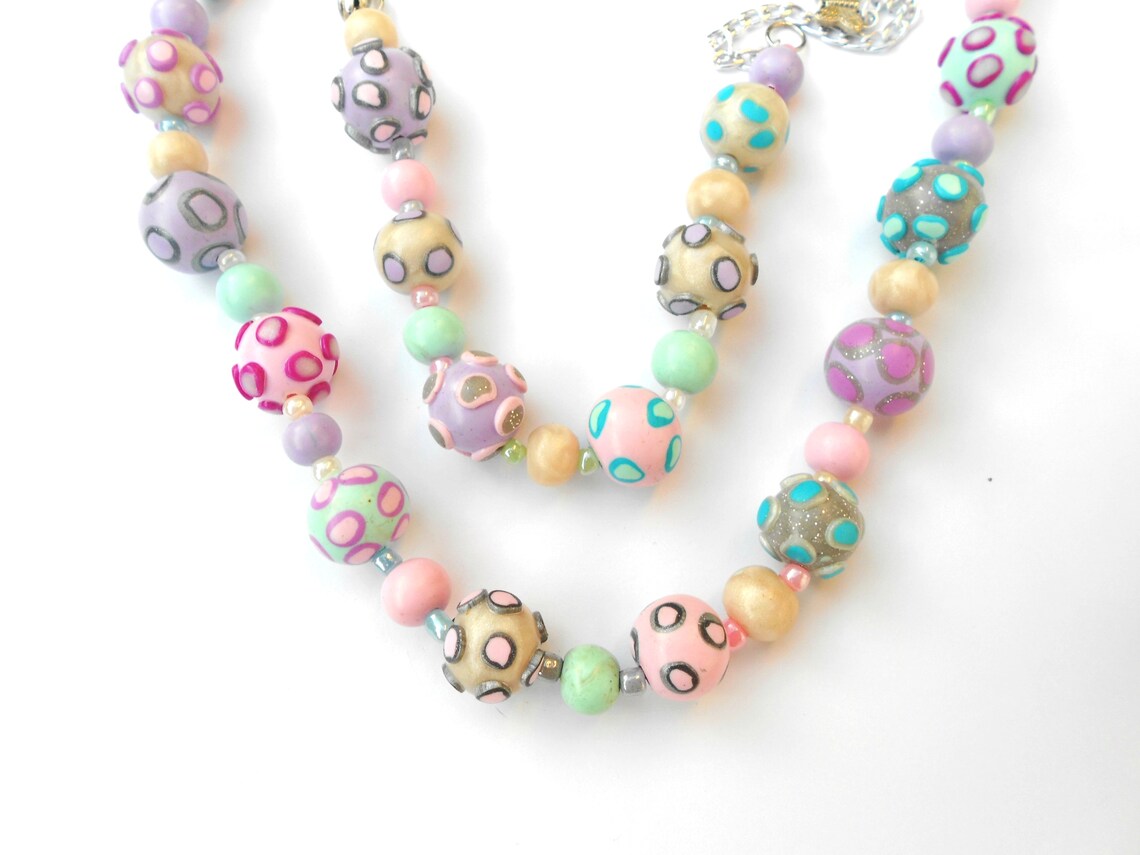 Colorful Clay Beaded Bracelet and Necklace - Etsy