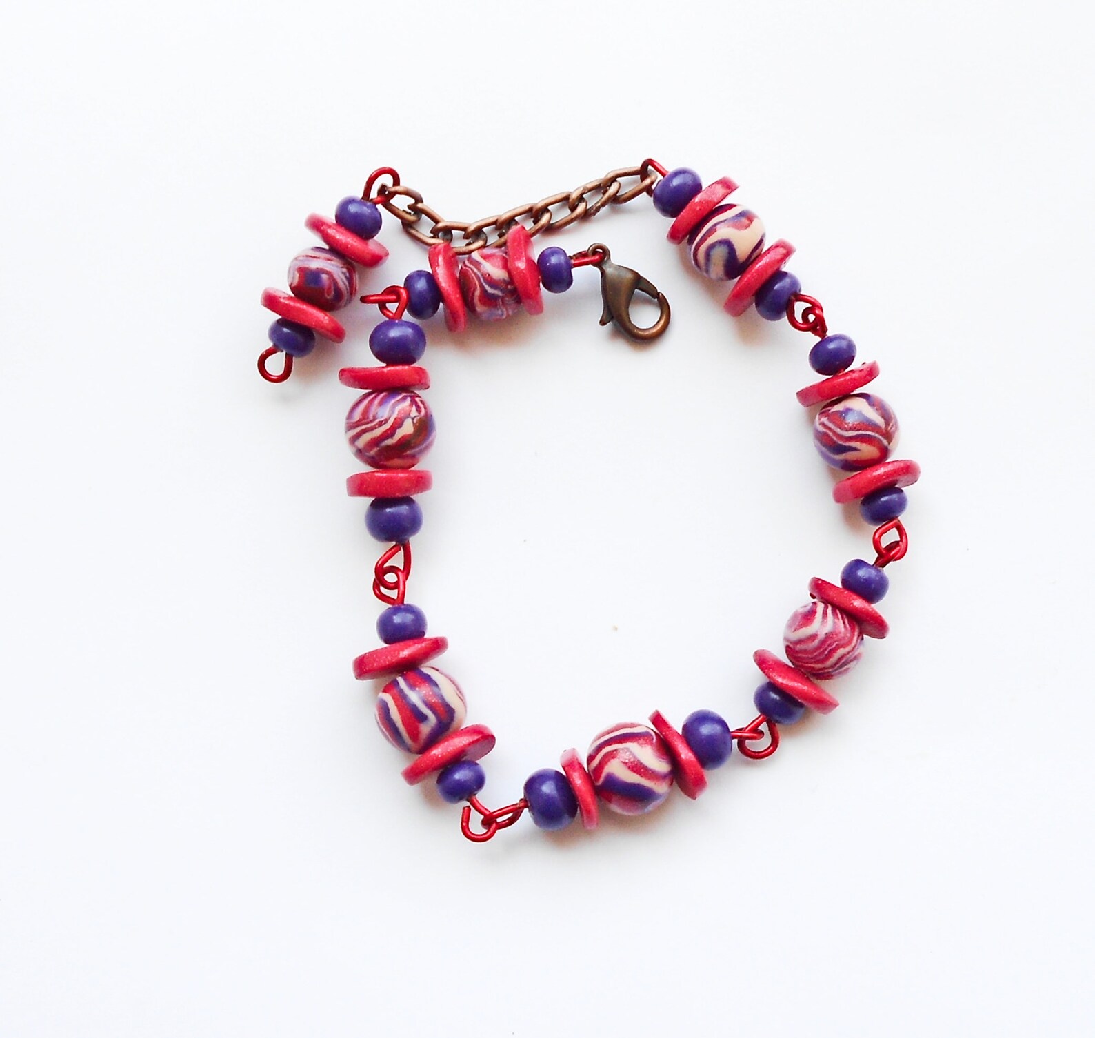 Red and Purple Jewelry Set - Etsy