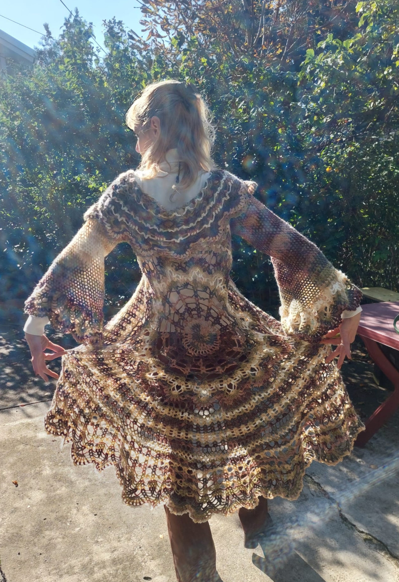 Crocheted Lotus Mandala Circular Vest Jacket Crochet Mandala - Etsy