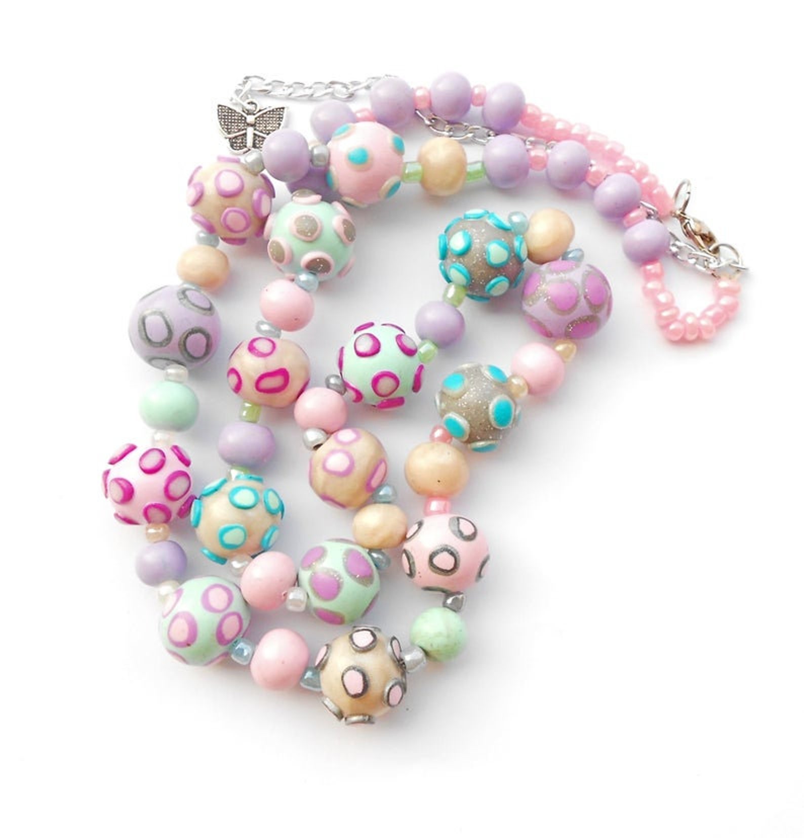 Colorful Clay Beaded Bracelet and Necklace - Etsy