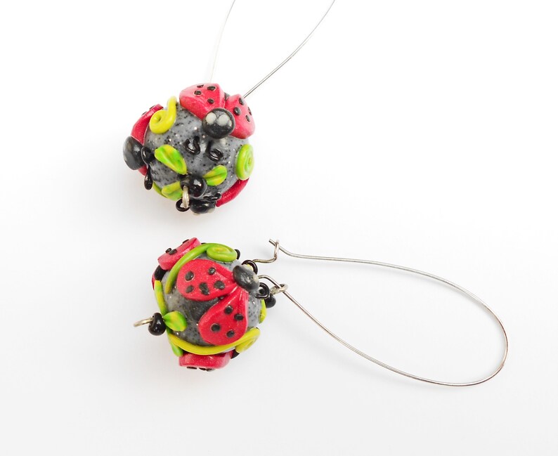 Ladybug Earrings Made From Polymer Clay - Etsy