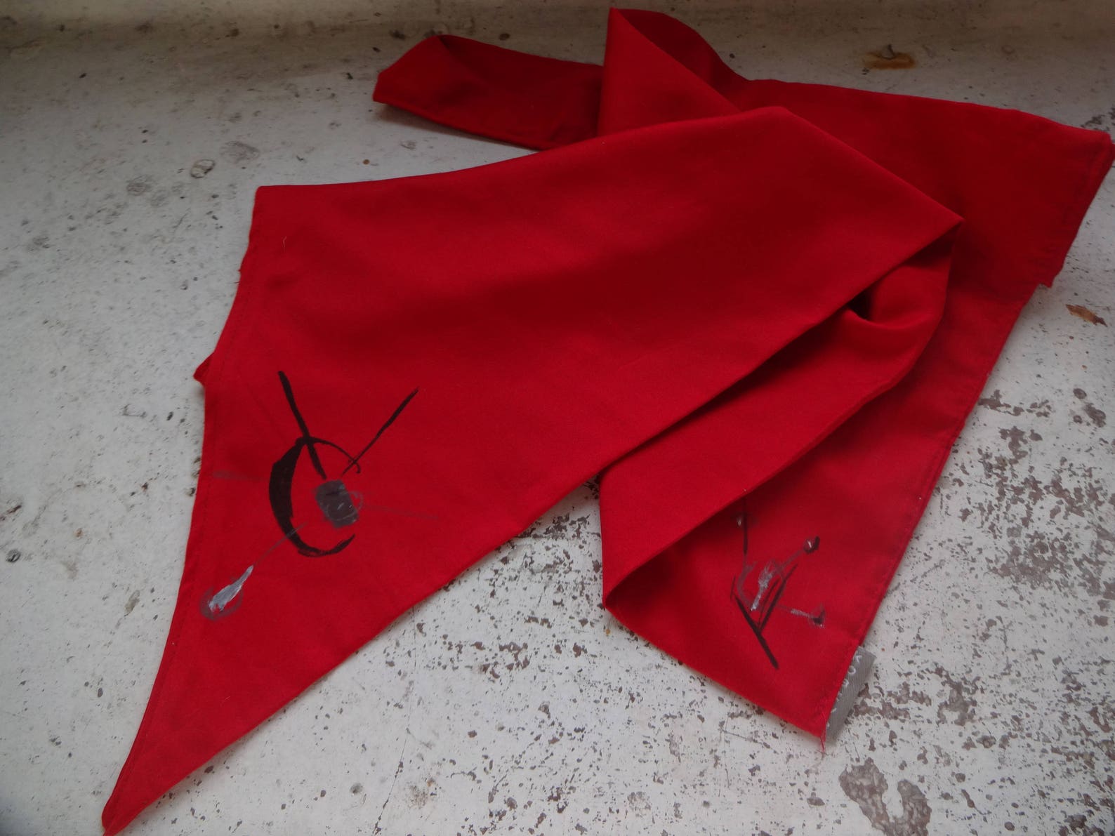 Red Scarf / Hand Painted / Gift for Her / Red Scarf / Red Colar ...