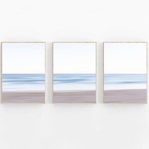 Ocean Beach Print Set of 3, Ocean Wall Art, Coastal Decor, Triptych ...