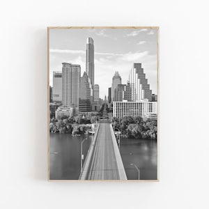 Austin Print Black and White, Austin Texas Black White Poster, Austin ...