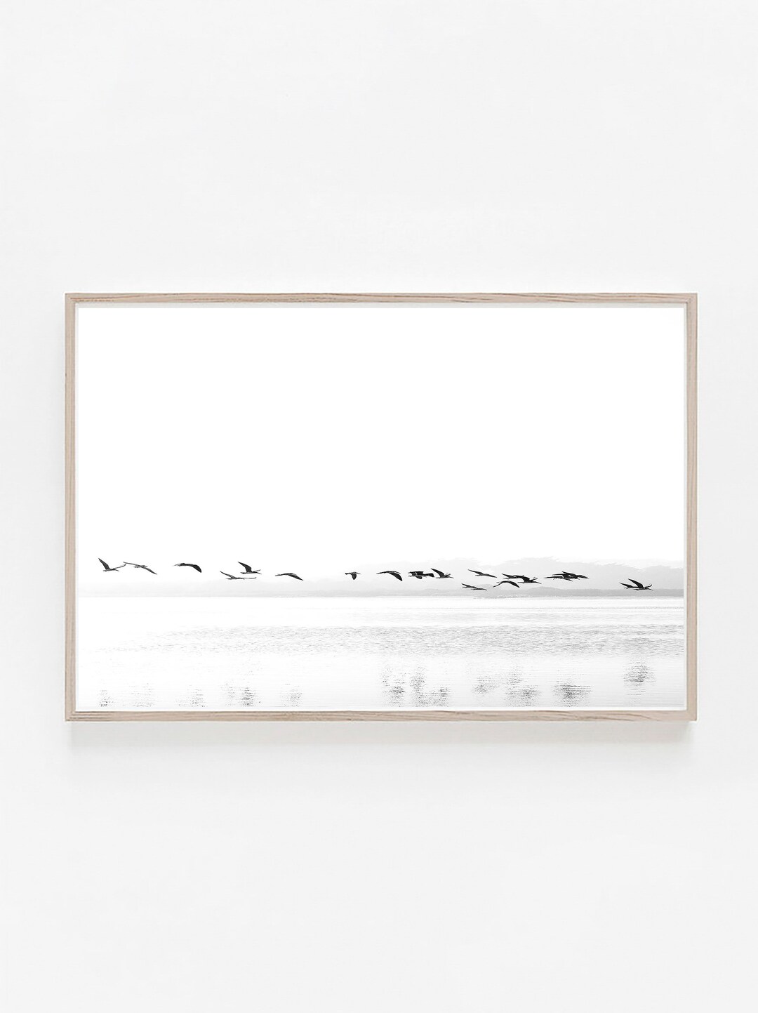 Flying Birds Print, Birds Black and White Art, Horizontal Print, Modern ...