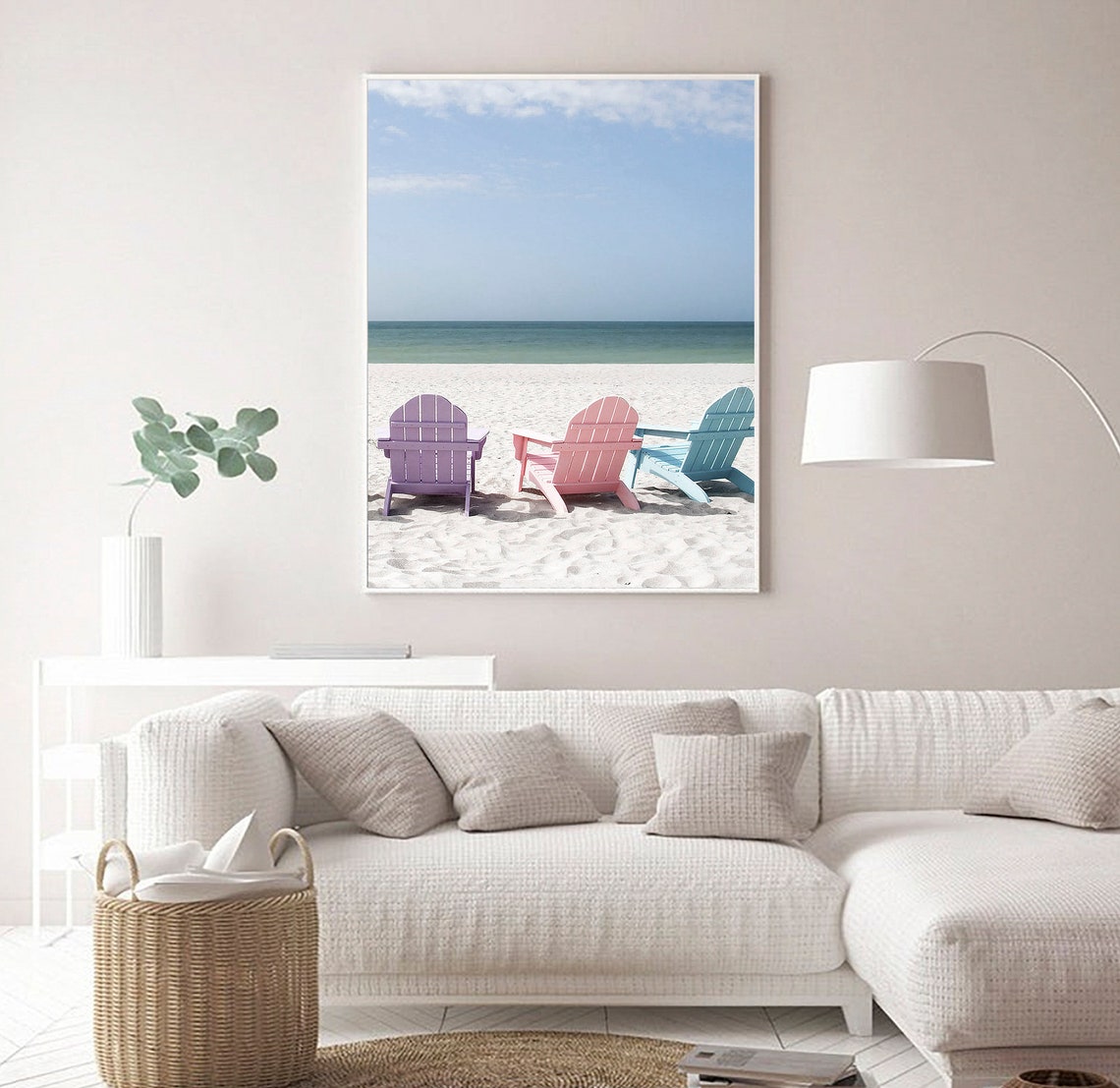 Beach Chairs Print Beach Wall Art Cottage Decor Ocean Wall - Etsy