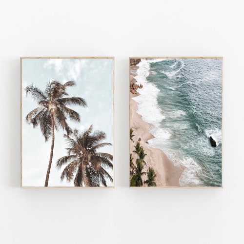 Beach Wall Art Set of 2 Beach Prints Coastal Print Ocean Print - Etsy