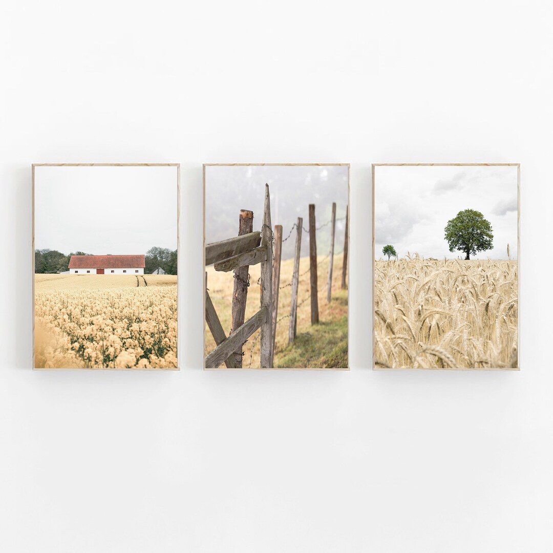 Farmhouse Print Set of 3, Rustic Wall Decor, Nature Wall Decor ...