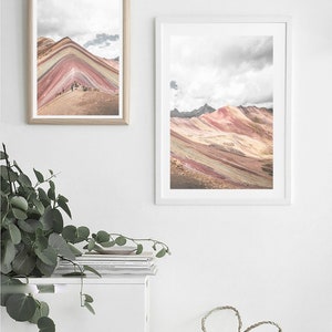 Rainbow Mountain Peru Art Print, Peru Prints Set of 2, Peru Wall Art ...