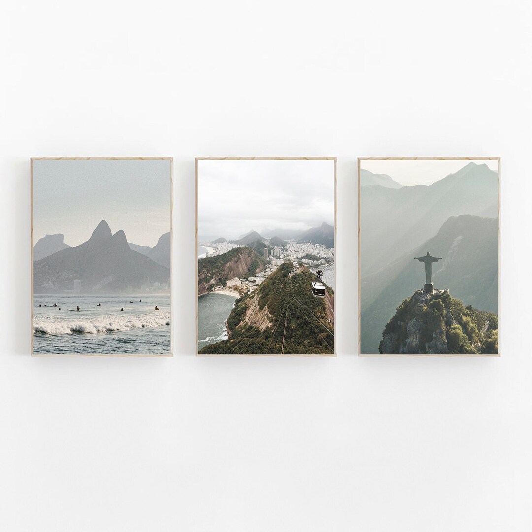 Rio De Janeiro Art Print, Brazil Print, Travel Poster, Brazil Set of 3 ...