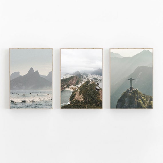 Rio De Janeiro Art Print Brazil Print Travel Poster Brazil | Etsy