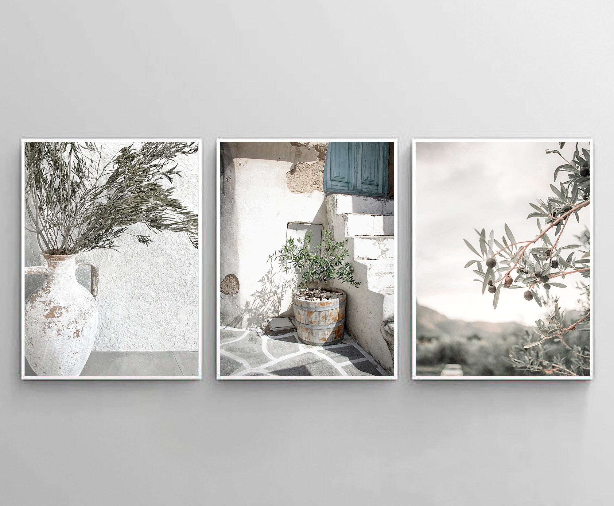 Santorini Print Set of 3, Greece City Print, Oia Santorini Print Set ...