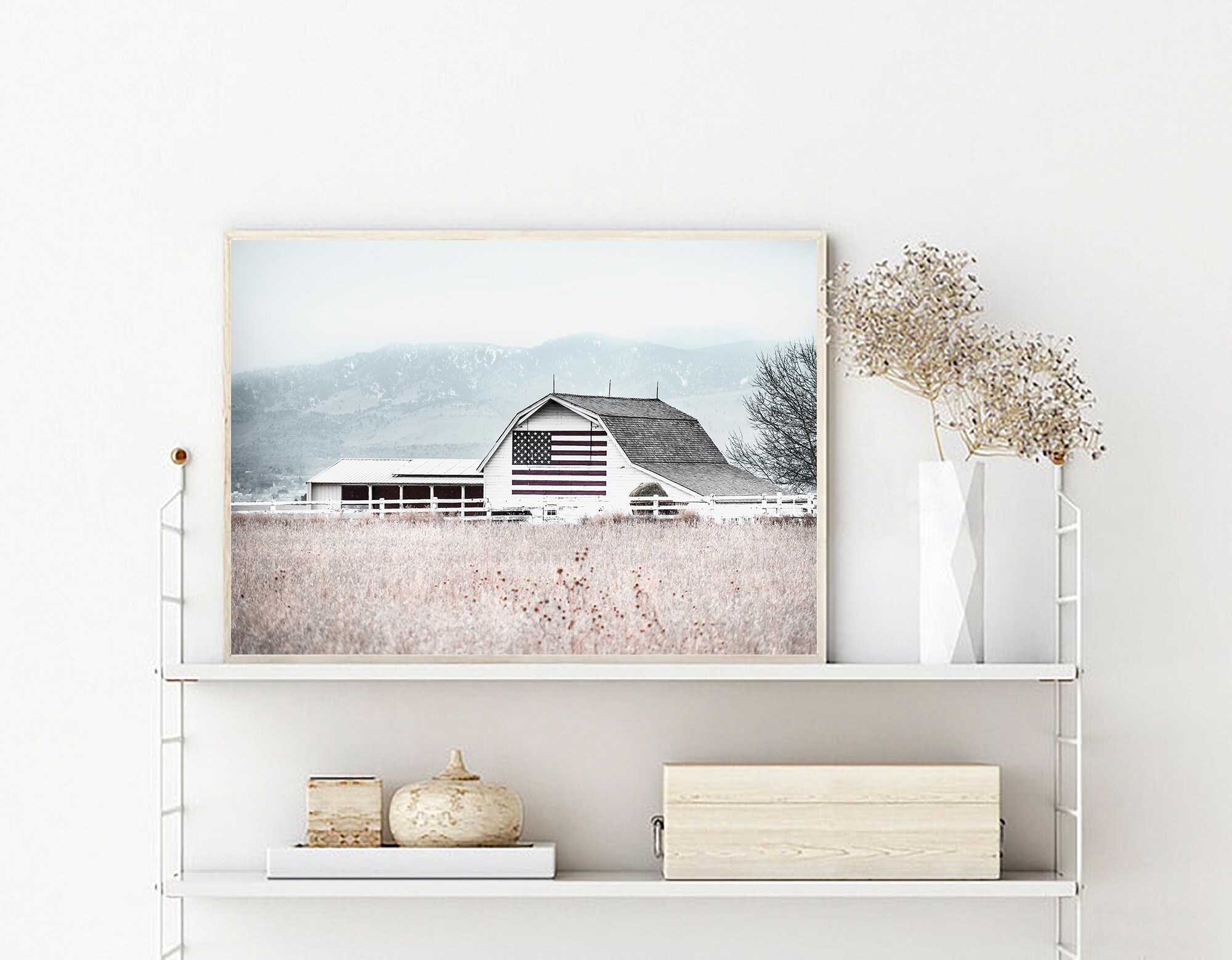 Barn Print Farmhouse Poster Patriotic Wall Art Decor Rustic Home Decor ...