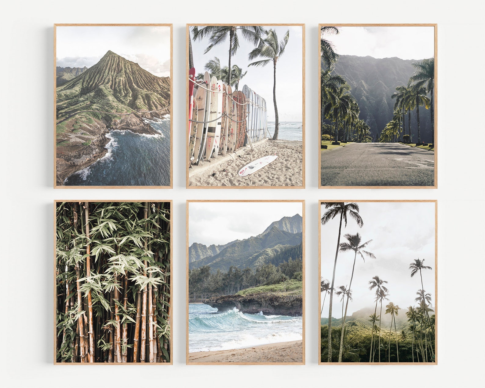 Hawaii Print Set of 6, Beach Print, Palm Tree, Hawaii Wall Art, Hawaii ...