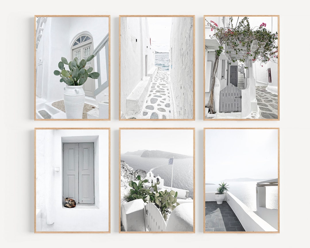 Greece Print Set of 6, Santorini Wall Art, Greece Poster, Minimalist ...