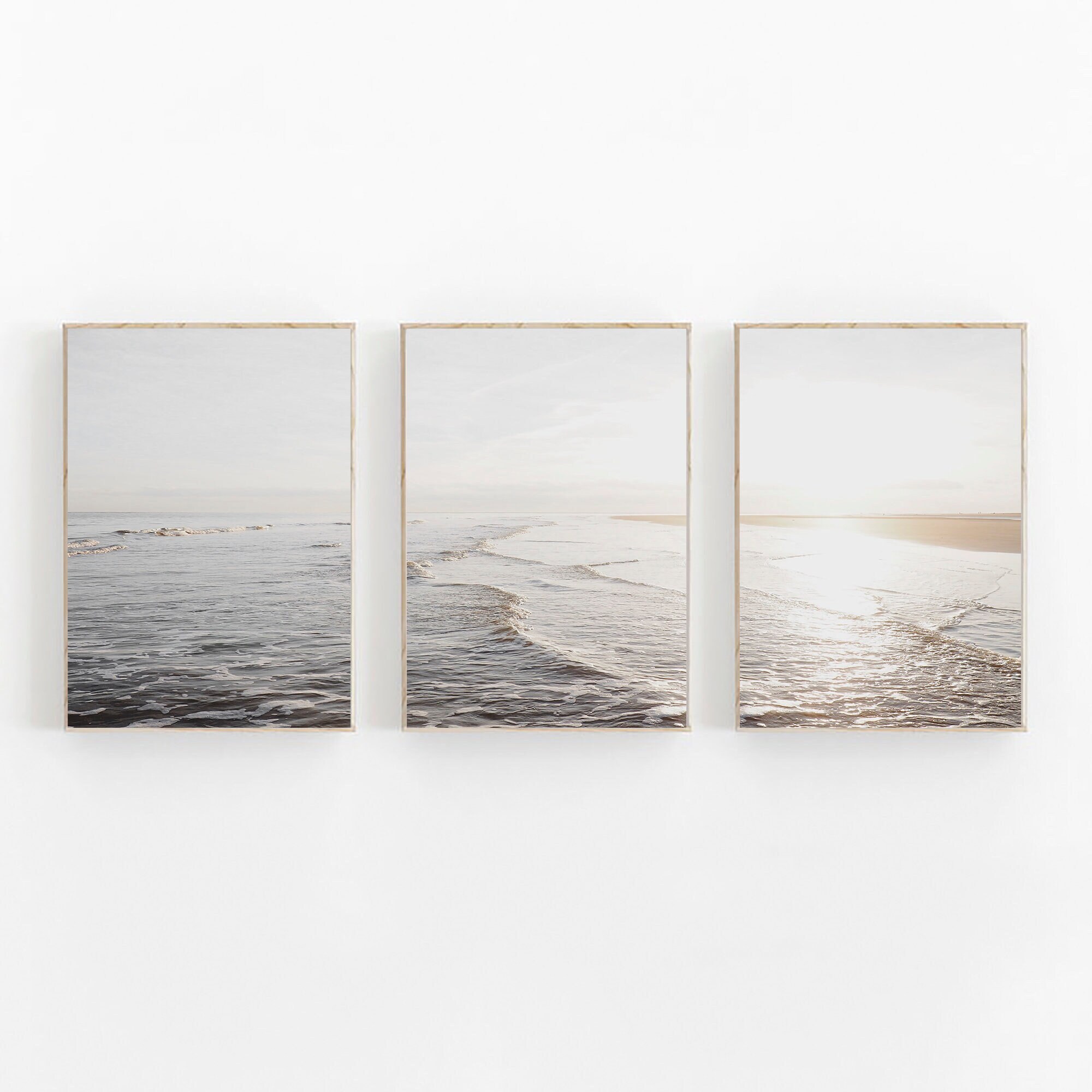 Ocean Beach Print Set of 3 Coastal Art Prints Printable Wall - Etsy