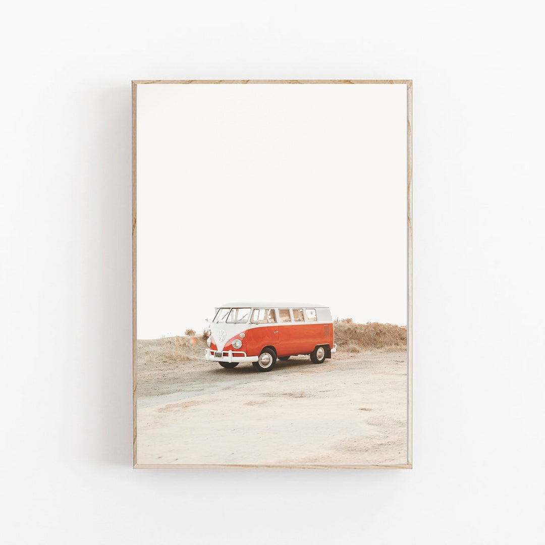 Camper Van Print, Retro Van Poster, VW Camper Decor, California Wall ...