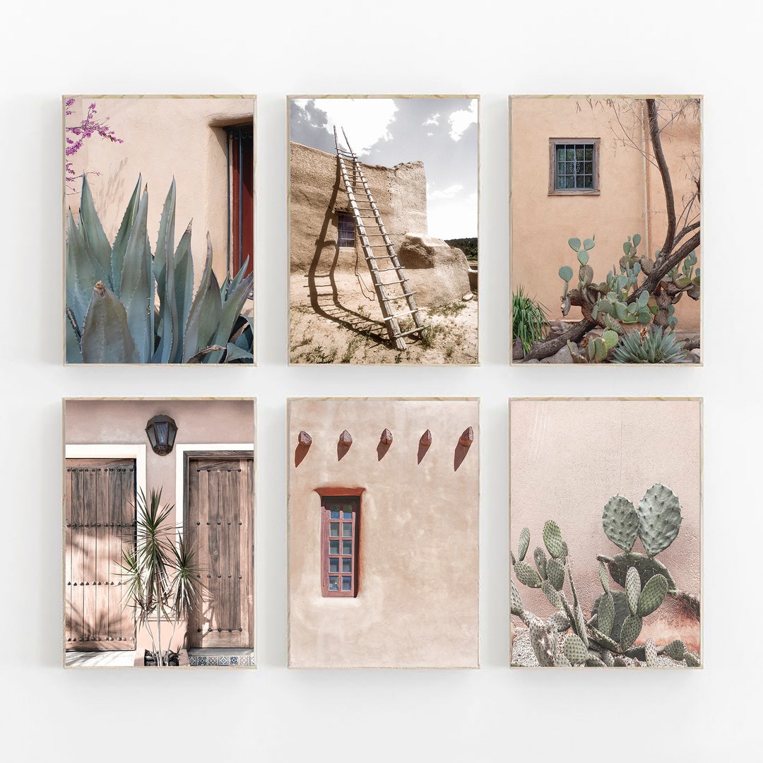Mexico Print Set, Mexico Wall Art, Succulent Print Set of 6, Modern ...