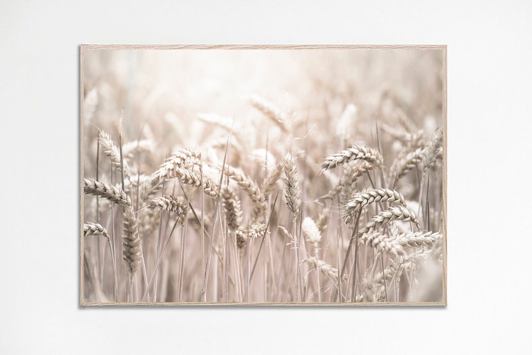 Wheat Field Print, Farmhouse Art Decor, Landscape Wall Art, Country Wheat Field Poster ...