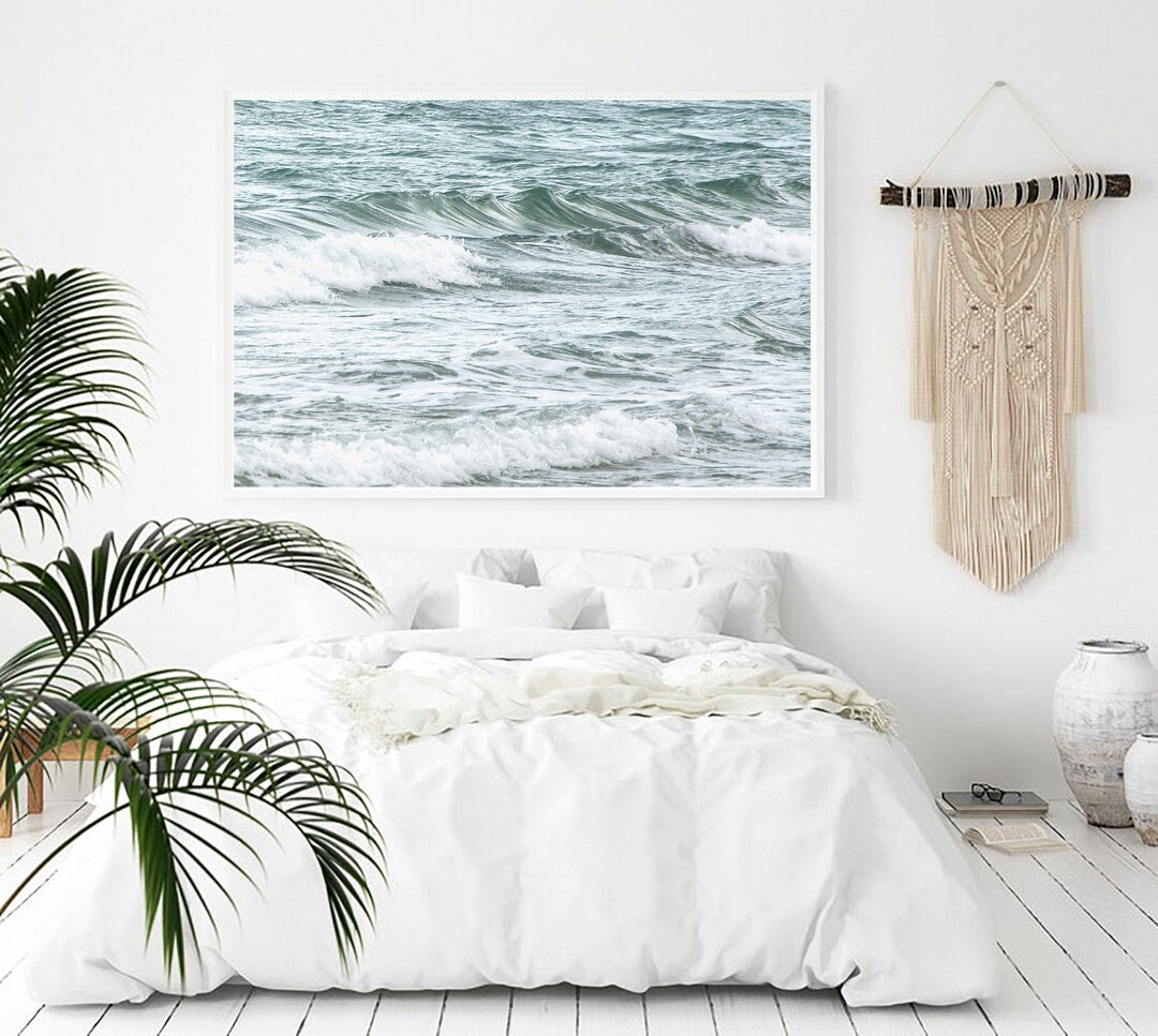 Aqua Beach Wall Decor Wave Wall Art Coastal Beach Art Decor Waves Wall ...