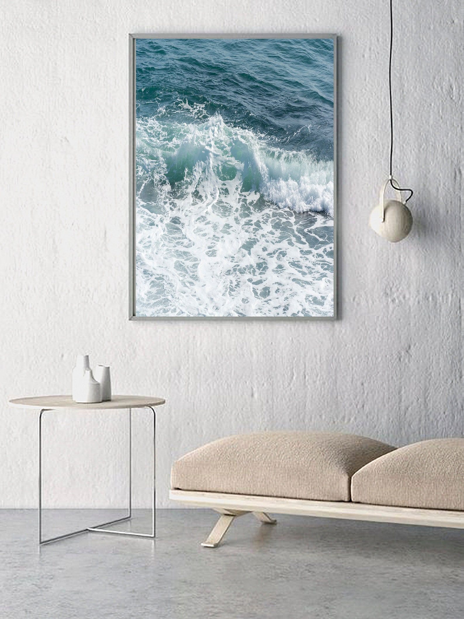 Blue Sea Print Ocean Waves Print Printable Poster Blue - Etsy