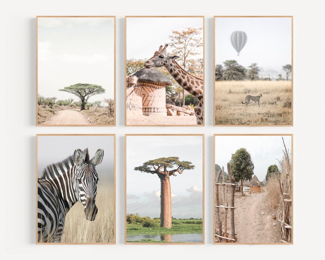 Africa Print Set of 6, Kenya Print, Kenya Wall Art, African Safari ...