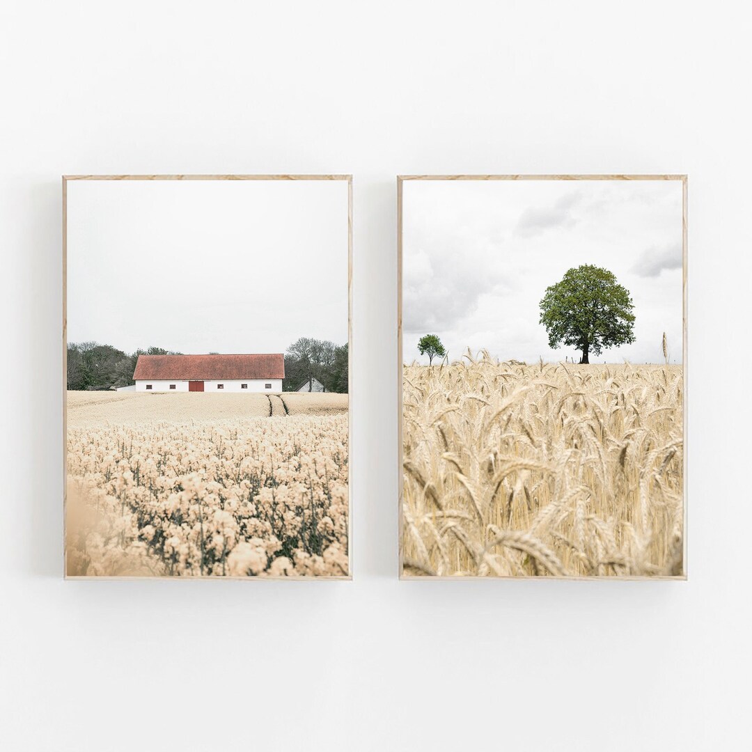 Farmhouse Print Set of 2, Rustic Wall Decor, Nature Wall Decor ...