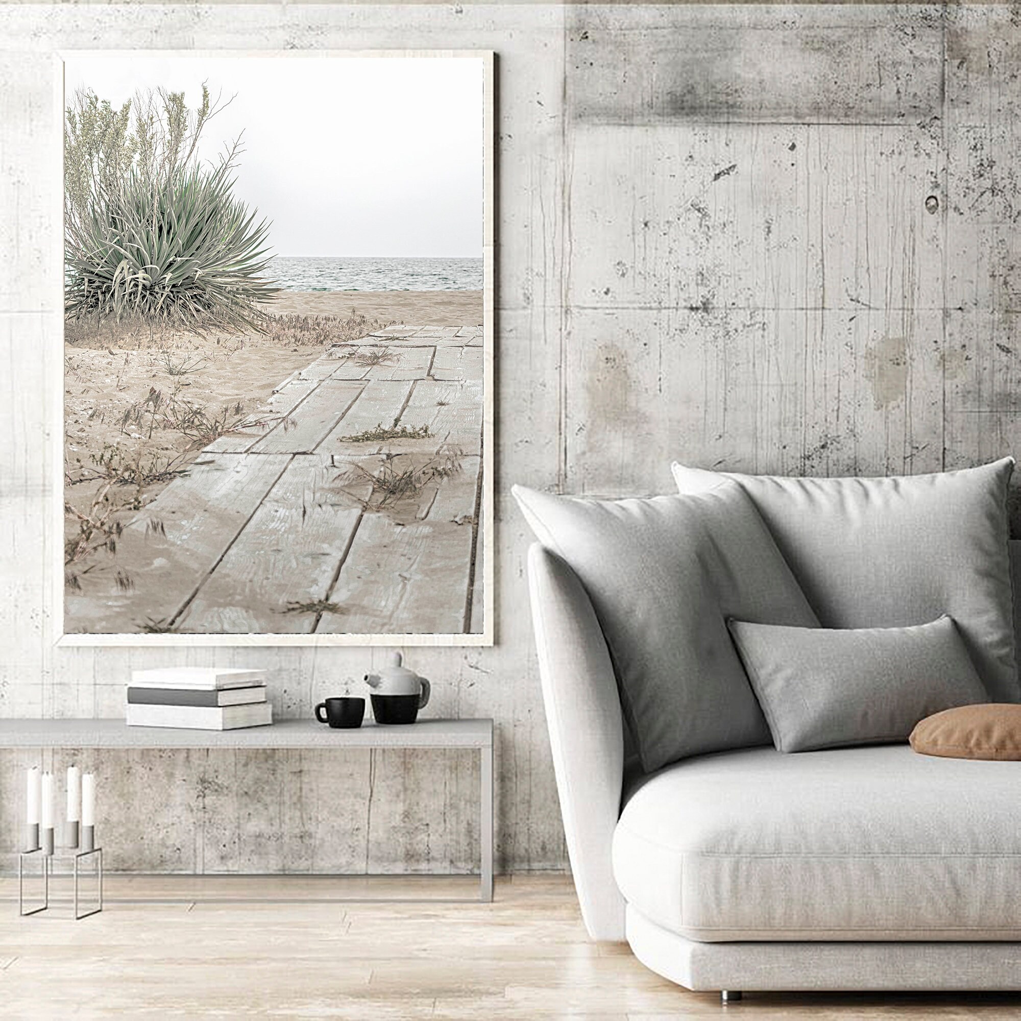 Coastal Wall Art Beach Path Print Modern Minimalist Poster | Etsy