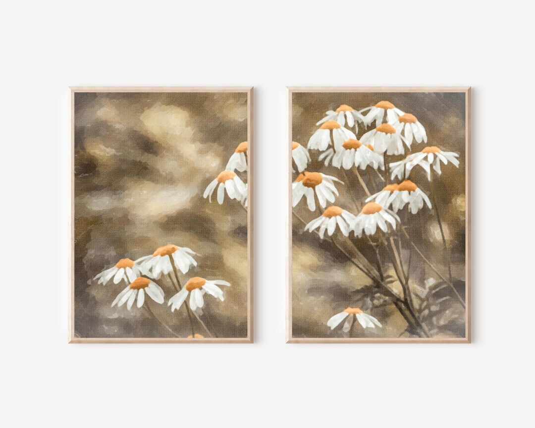 Daisy Field Watercolor Print: Floral Spring Wall Art (digital Download ...