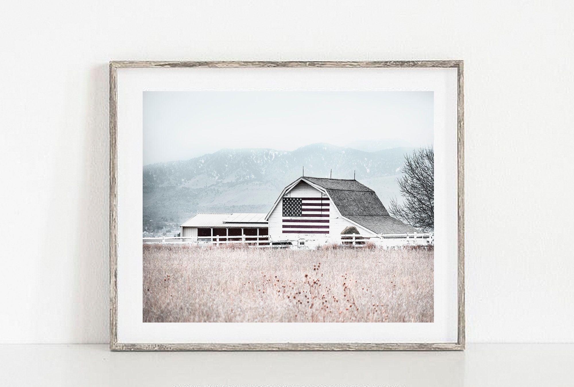 Barn Print Farmhouse Poster Patriotic Wall Art Decor Rustic - Etsy