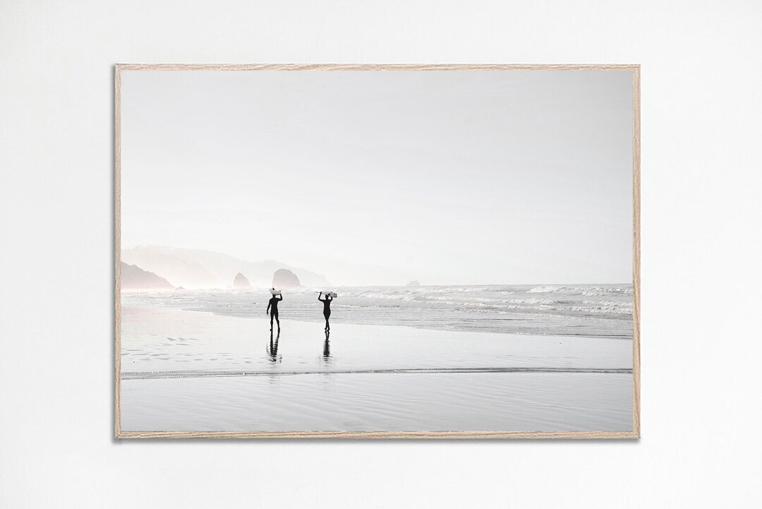 Ocean Print, Surf Print, Coastal Printable, Horizontal Wall Art, Surfer ...