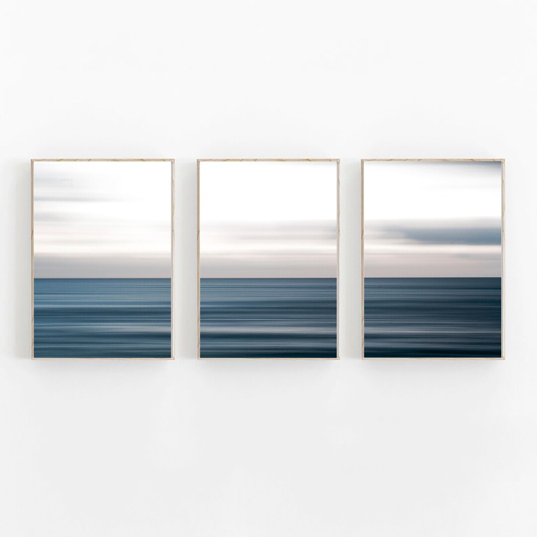 Ocean Beach Print Set of 3, Set of 3 Coast Prints, Ocean Waves Poster ...