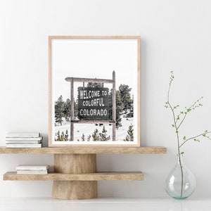 Colorado Print, Colorado Wall Art, Winter Colorado Print, Welcome to ...